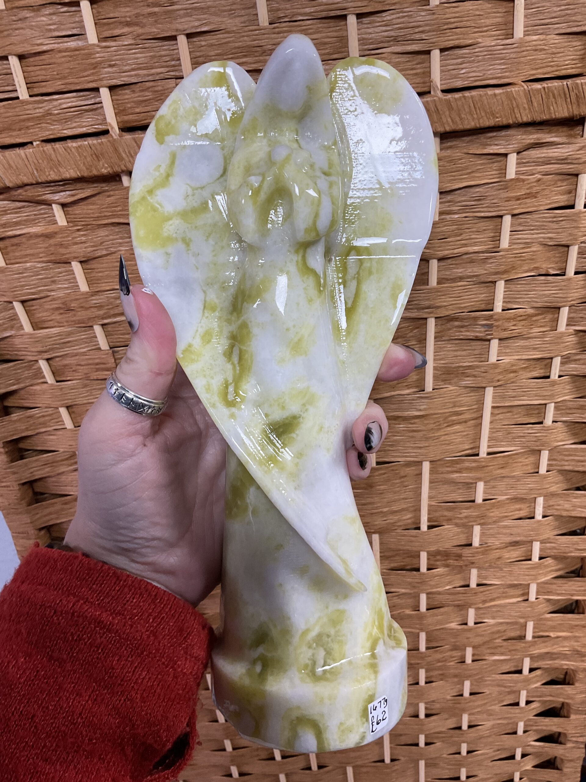 Large Serpentine Angel Carving - The Crystal Cave Scotland