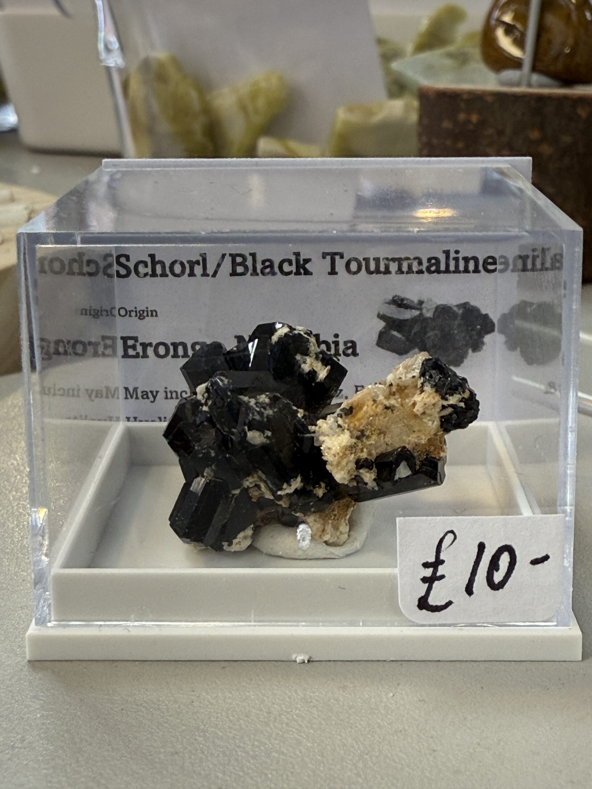 Namibian Black Tourmaline with Aquamarine - The Crystal Cave Scotland